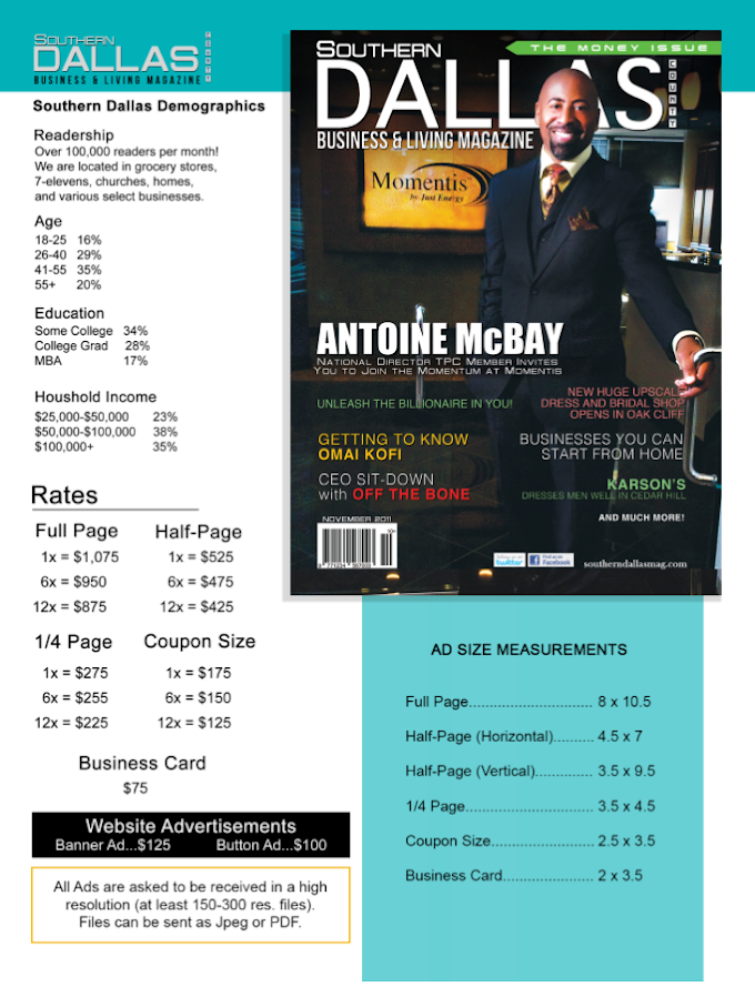 Advertise With Us - Southern Dallas Magazine